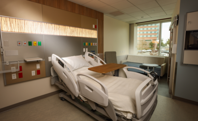 Patient rooms at The Valley Hospital in Paramus | Valley Health System